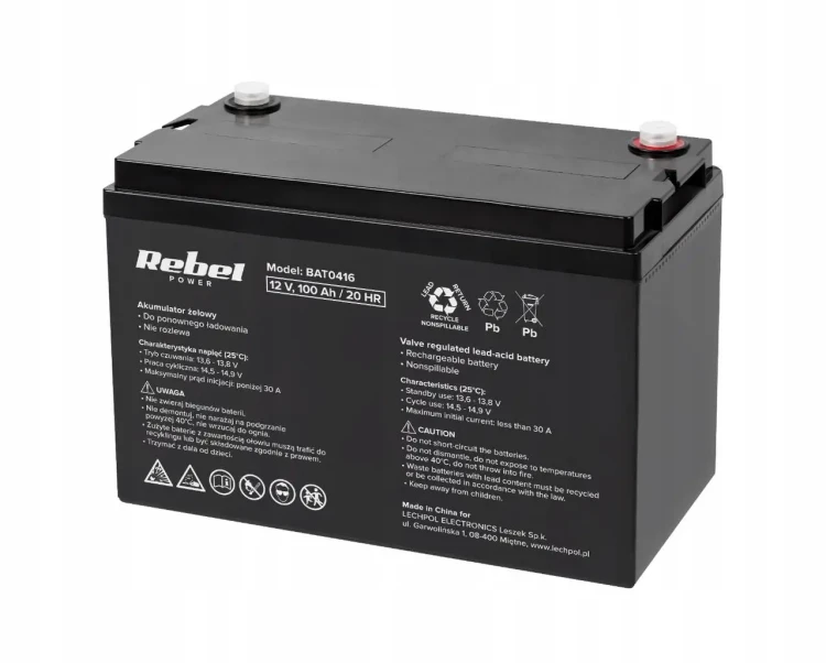 Rebel BAT 0416 (BAT0416) АКБ 12v 100ah 12в 100Аг низькі ціни, доставка ...